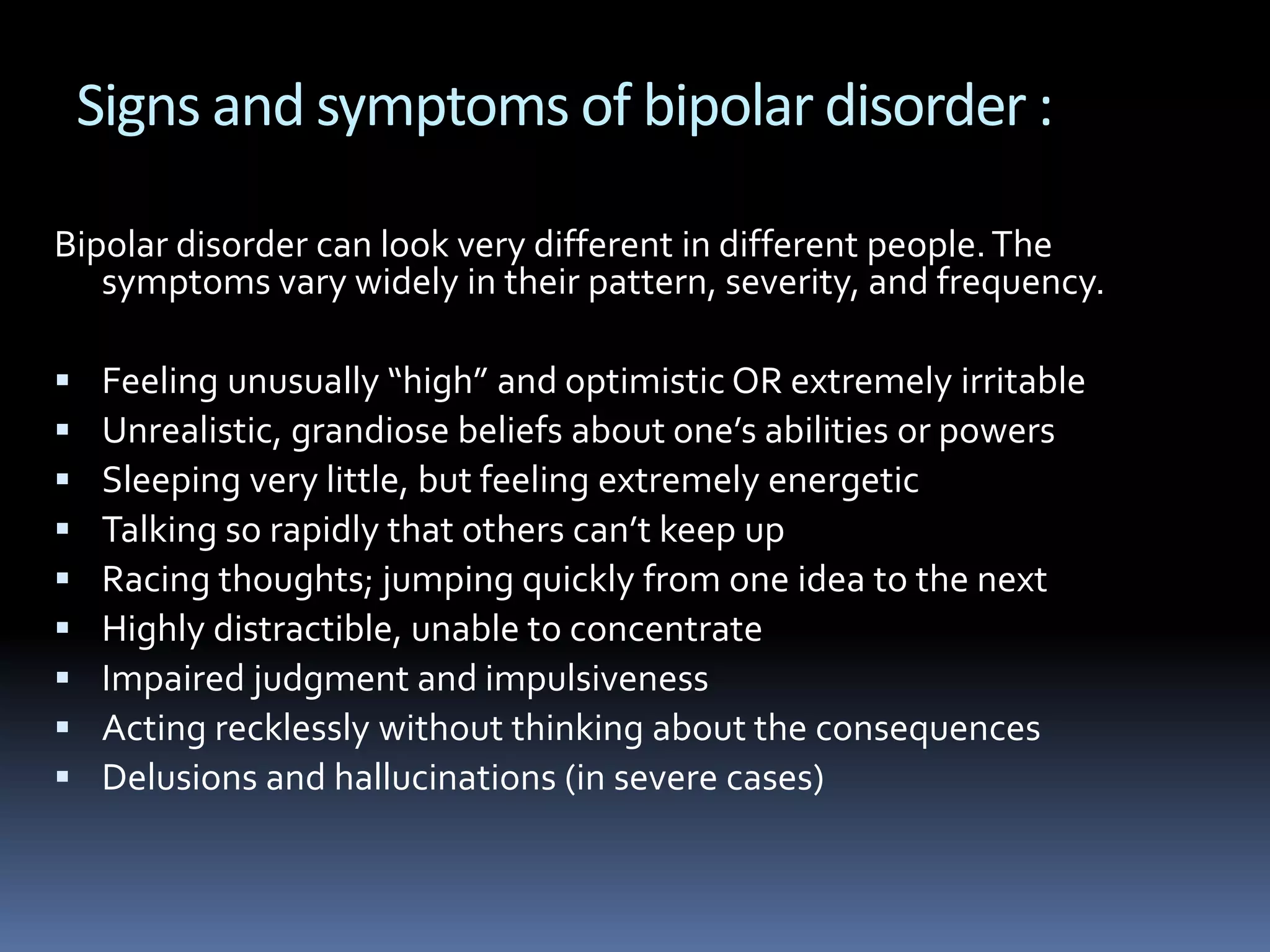 Symptoms of Bipolar Disorder | PPTX