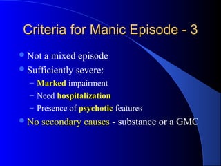 Bipolar disorders [2002] | PPTX