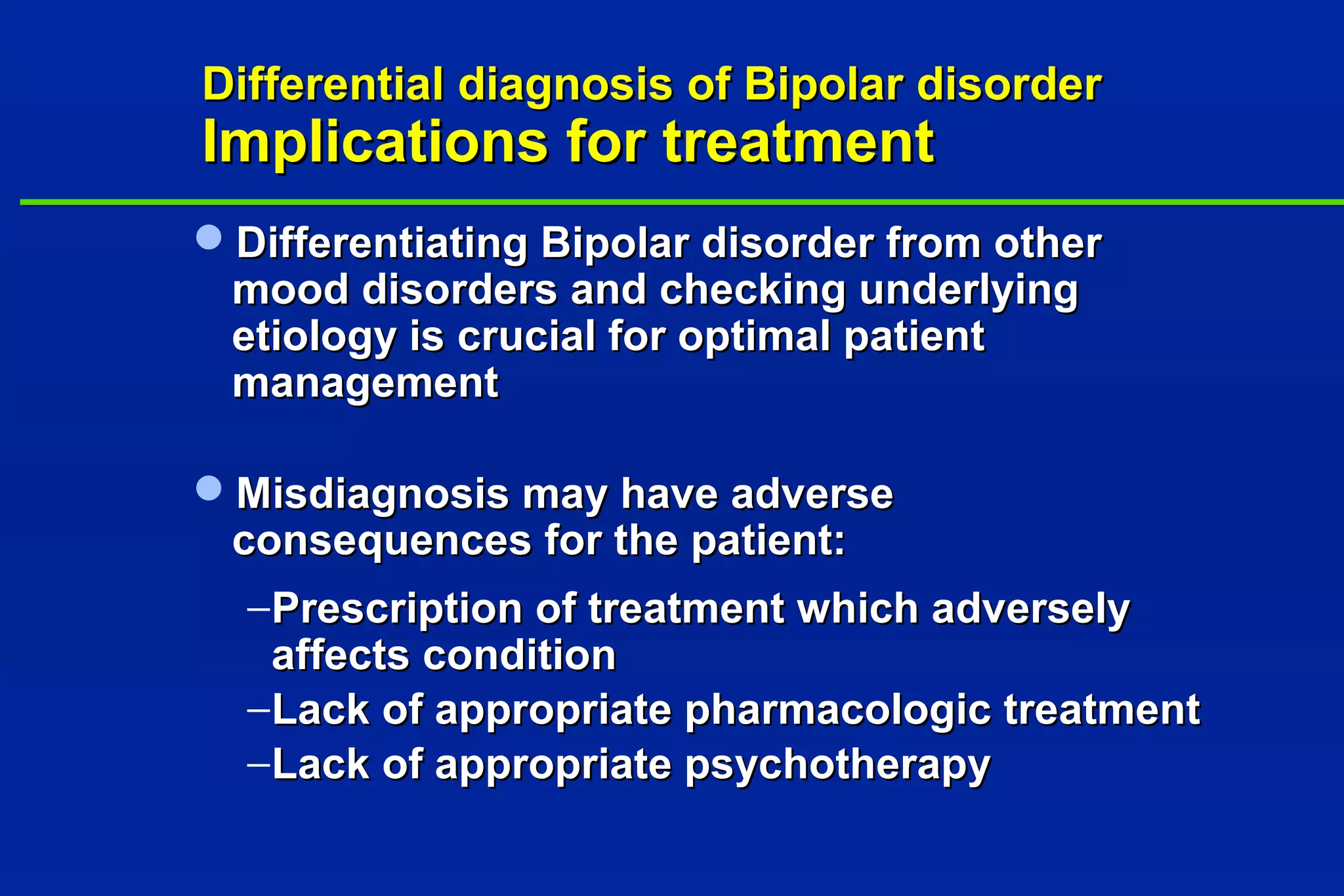 Bipolar disorders diagnostic inaccuracies prof. fareed minha | PPT