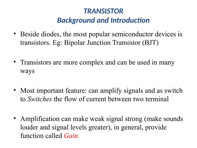 BIPOLAR JUNCTION TRANSISTOR(BJT) Introduction-1.pptx | Physics | Science