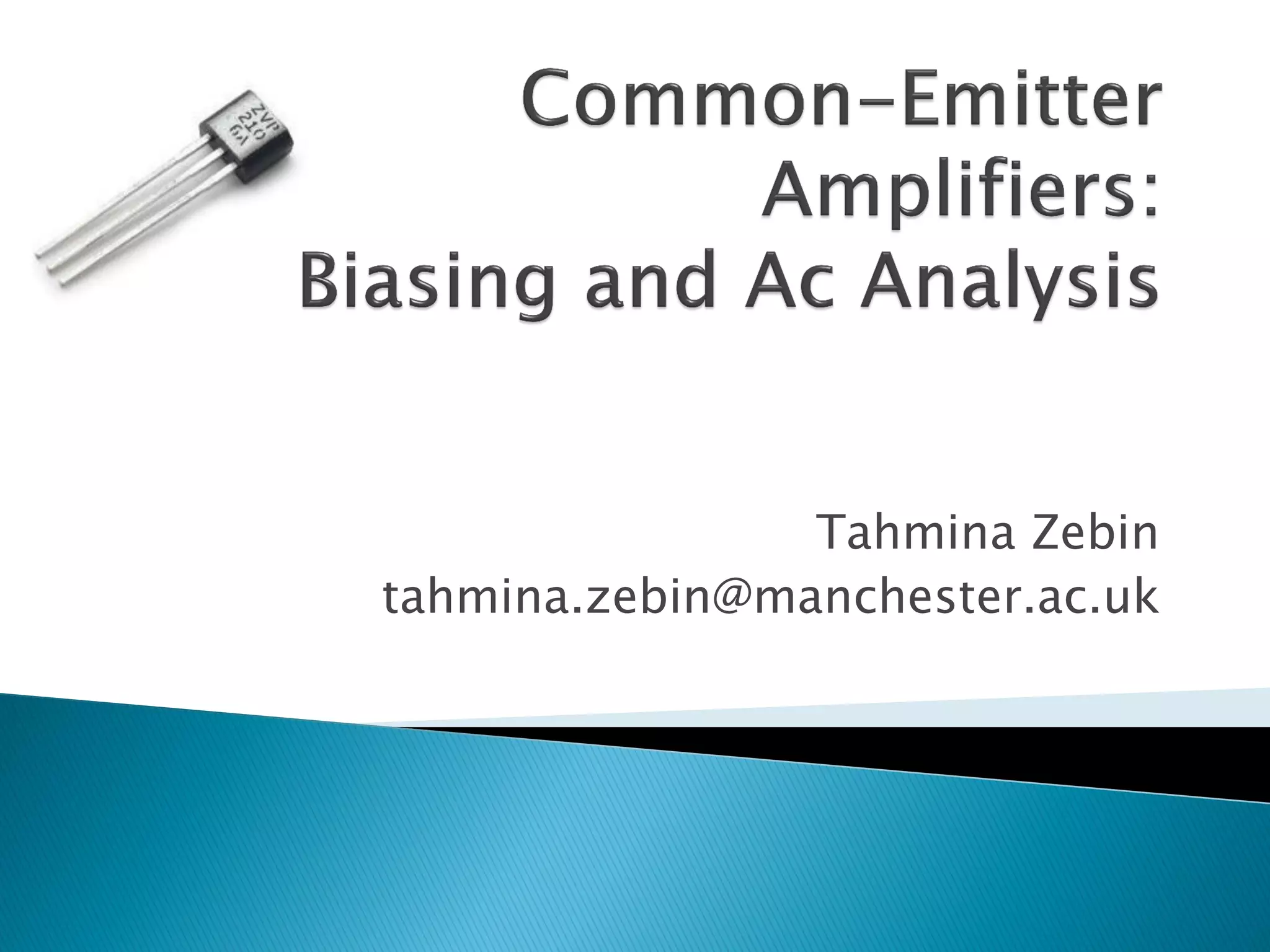 Bipolar junction transistor : Biasing and AC Analysis | PDF