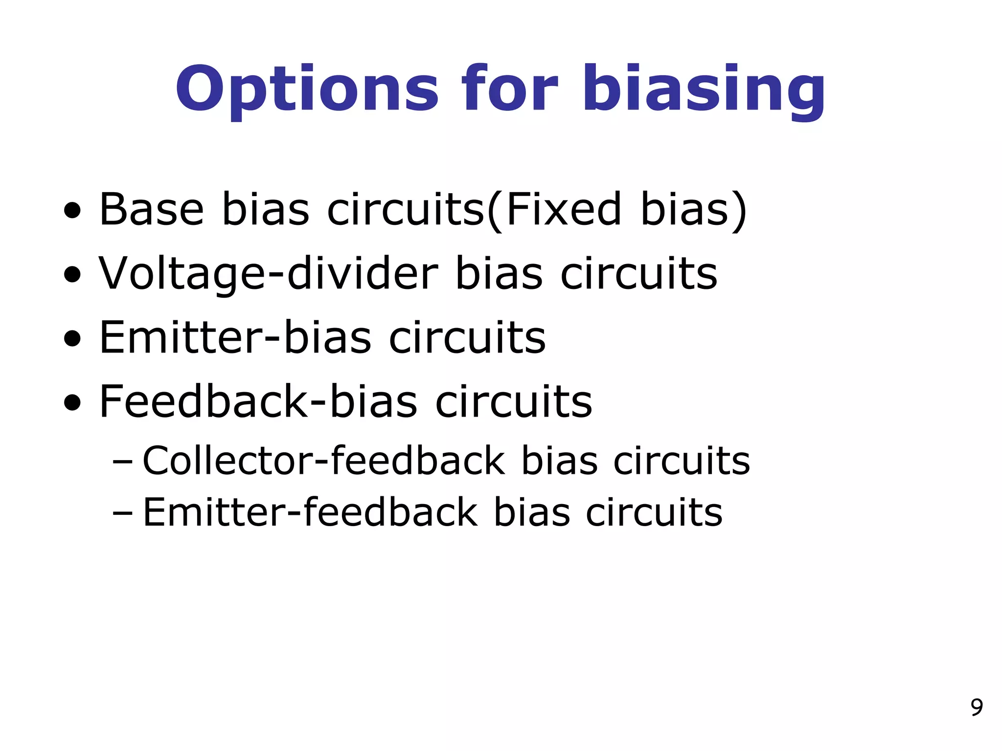 Bipolar junction transistor : Biasing and AC Analysis | PDF