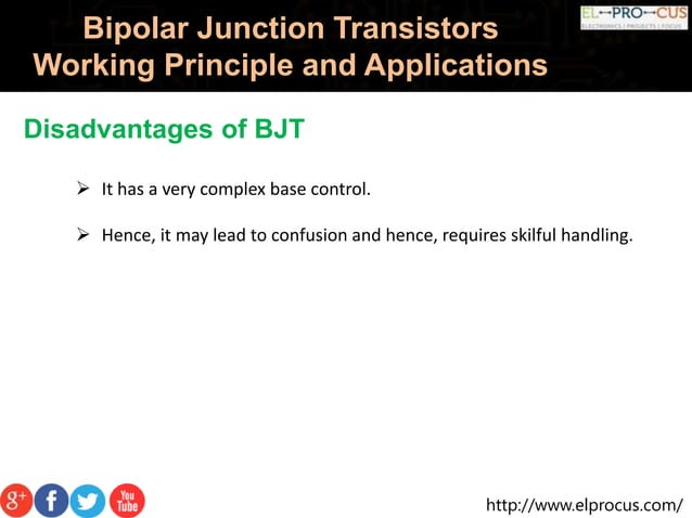 Bipolar junction transistors working principle and applications | PPT