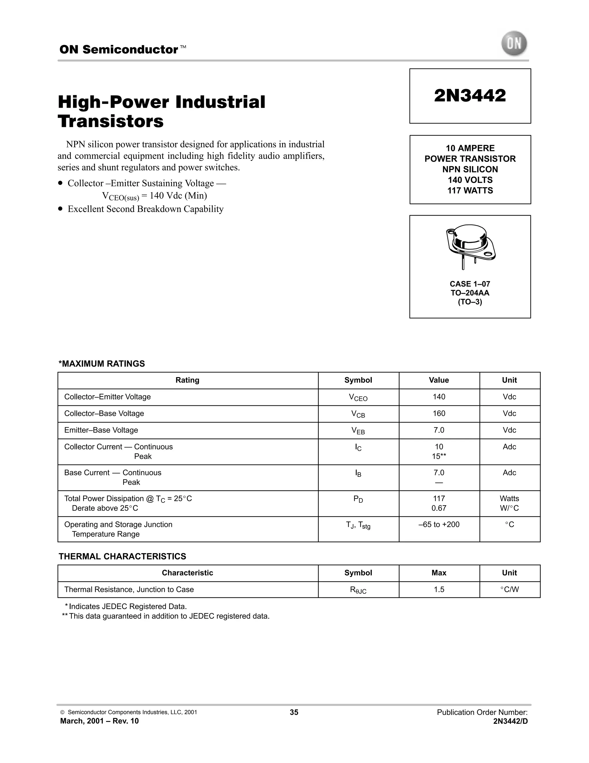 Bipolar Power Transistor Databook - 2001 ON Semiconductor.pdf