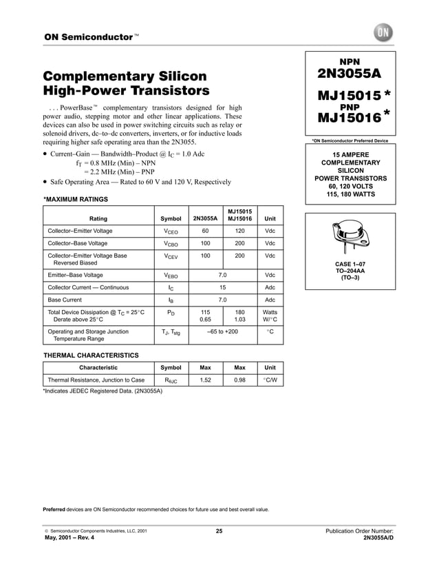 Bipolar Power Transistor Databook - 2001 ON Semiconductor.pdf