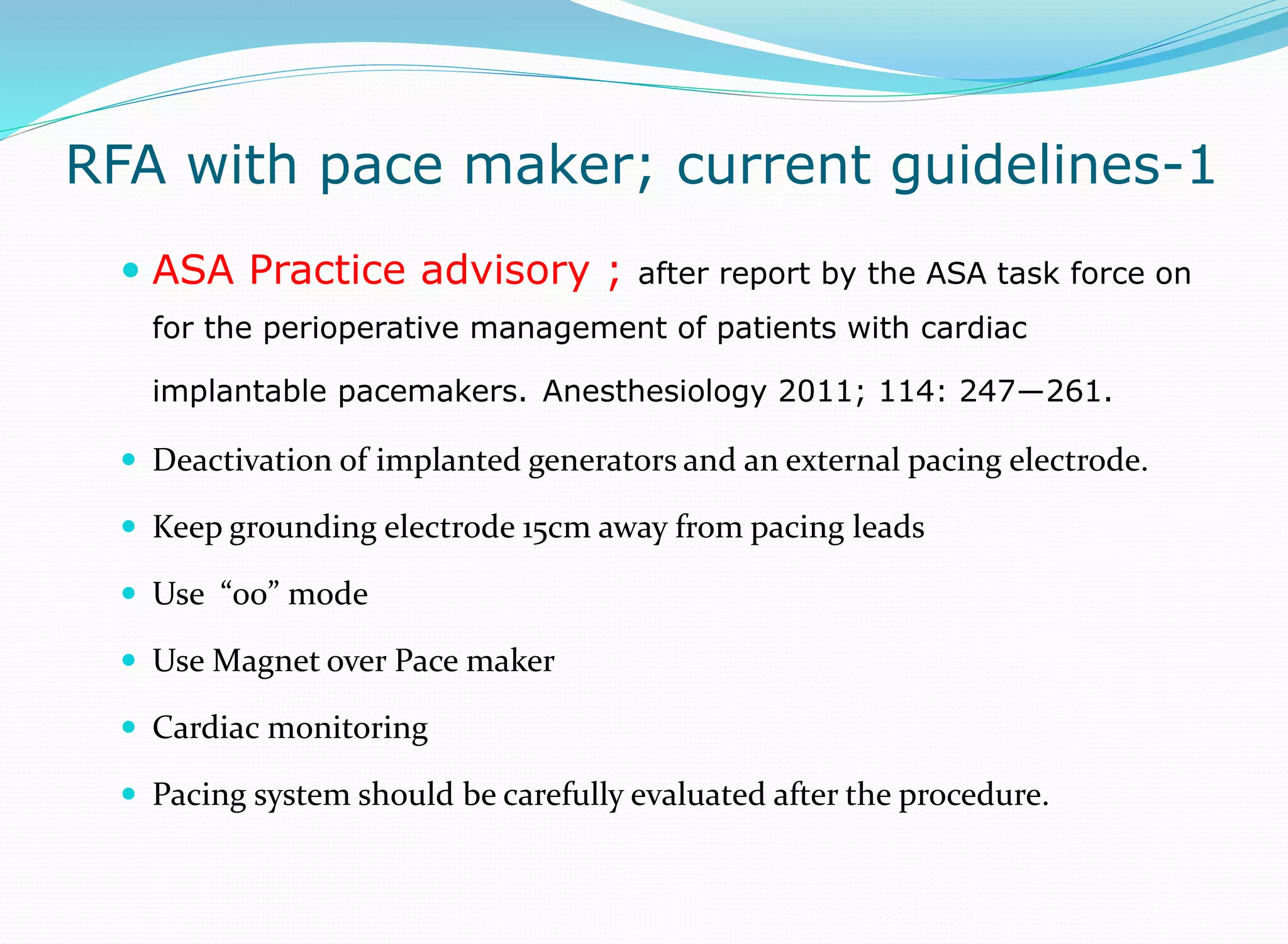 Bipolar RFA knee in Patients with Pacemaker | PPTX