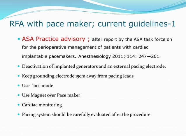 Bipolar RFA knee in Patients with Pacemaker | PPTX