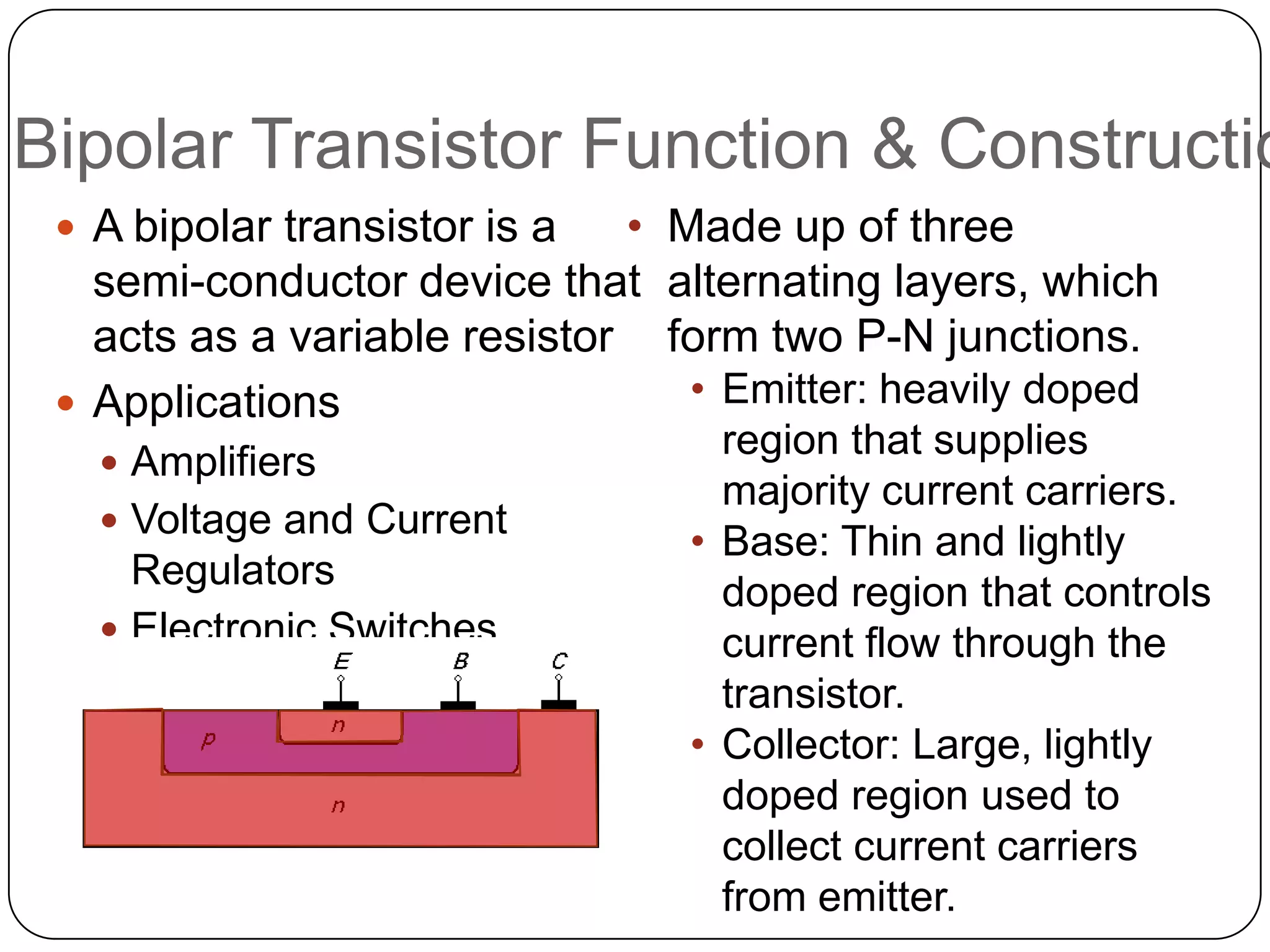 Bipolar Transistor Operation | PPT