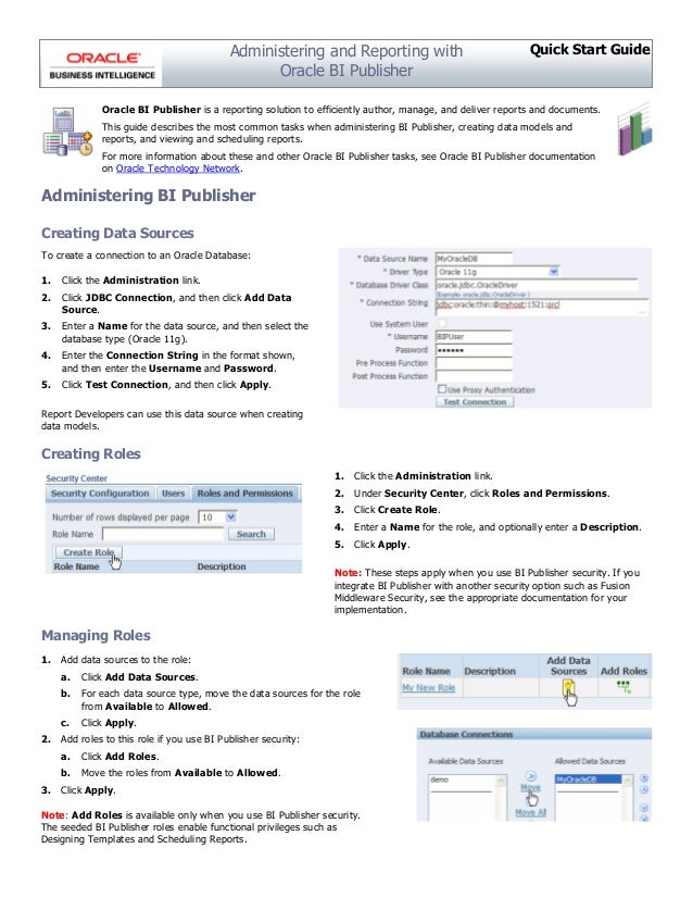 Administering And Reporting With Oracle Bi Publisher