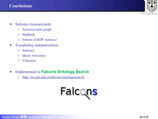 BipRank: Ranking and Summarizing RDF Vocabulary Descriptions | PPTX | Databases | Computer ...
