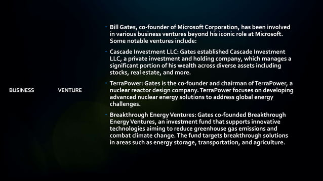 THE HISTORY OF BILL GATES PRESENTATION .pptx | Business | Business and ...