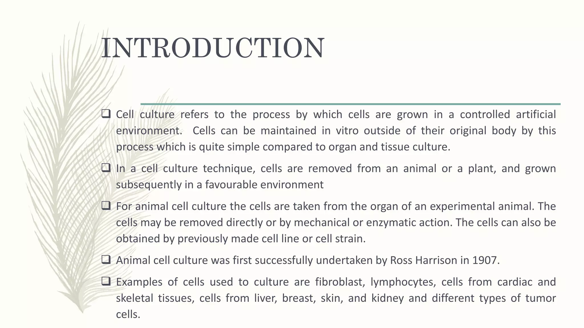 Animal cell culture technique : overview & procedures | PPTX