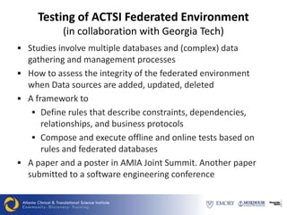 Biomedical Informatics Program -- Atlanta CTSA (ACTSI) | PPT