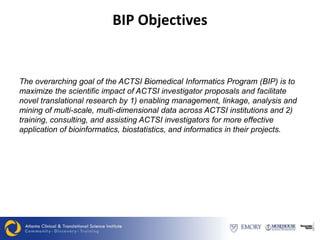 Biomedical Informatics Program -- Atlanta CTSA (ACTSI) | PPT