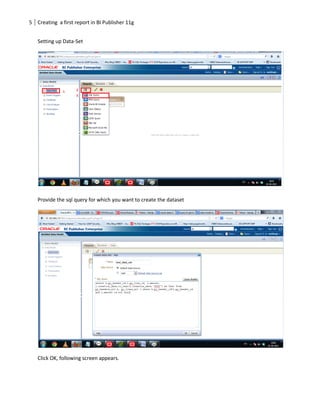 Bi publisher starter guide to develop first report | PDF | Databases ...