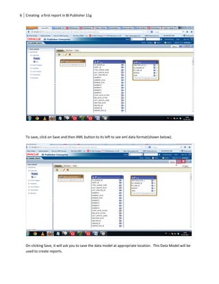 Bi publisher starter guide to develop first report | PDF | Databases ...
