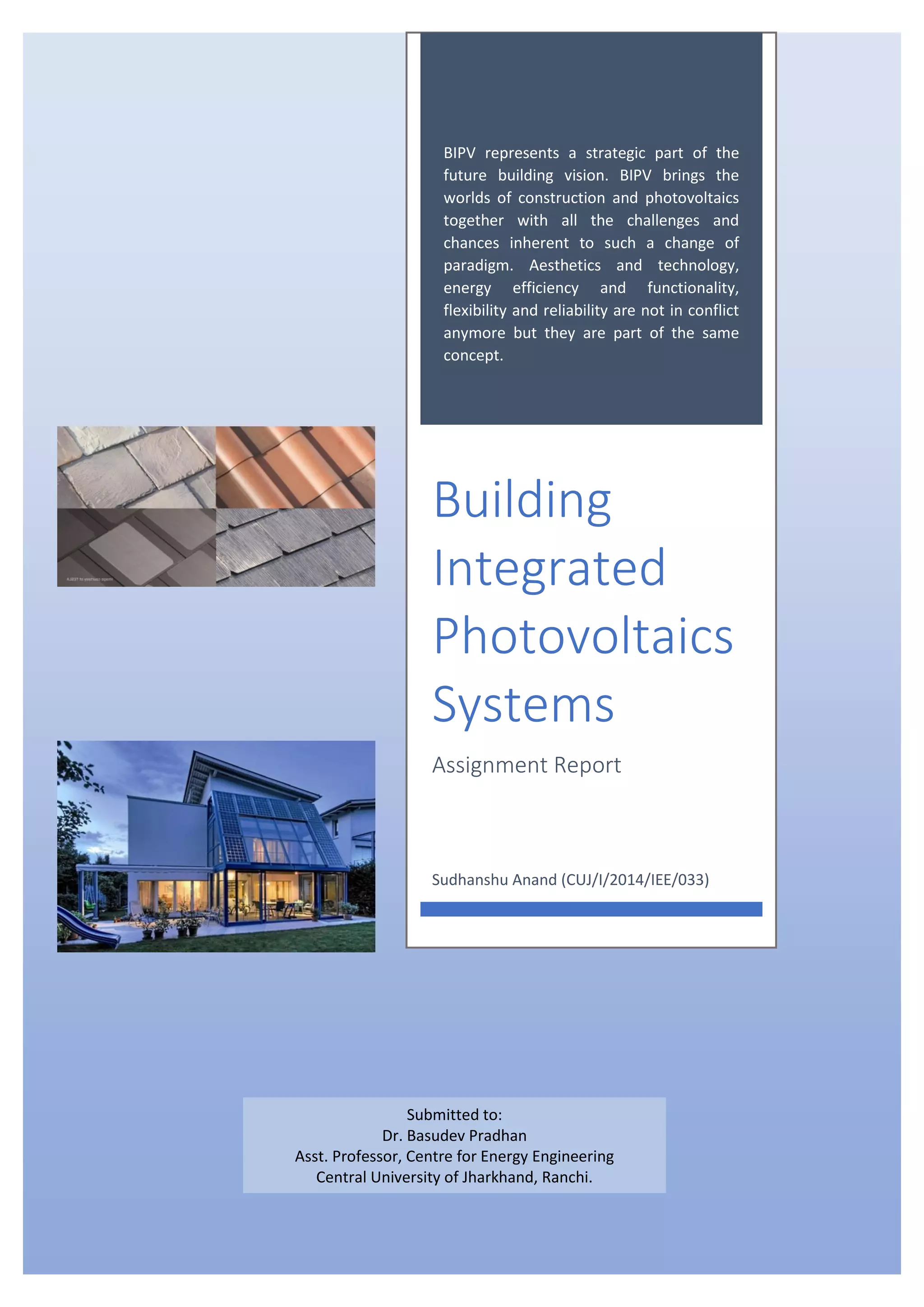 Building Integrated Photovoltaics Systems | PDF