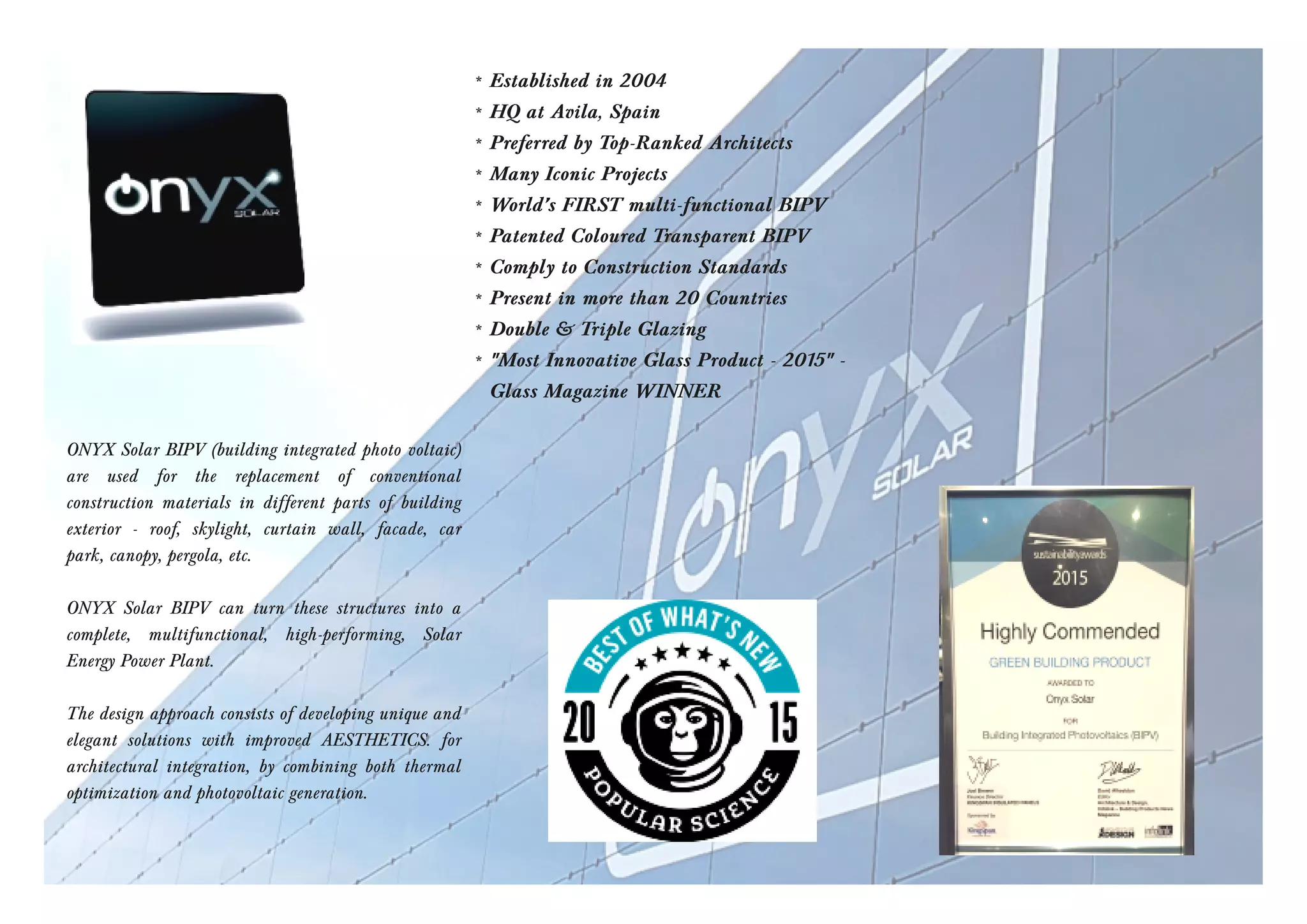 Multifunctional, Coloured - BIPV (Glass+Glass) Solar Modules | PDF