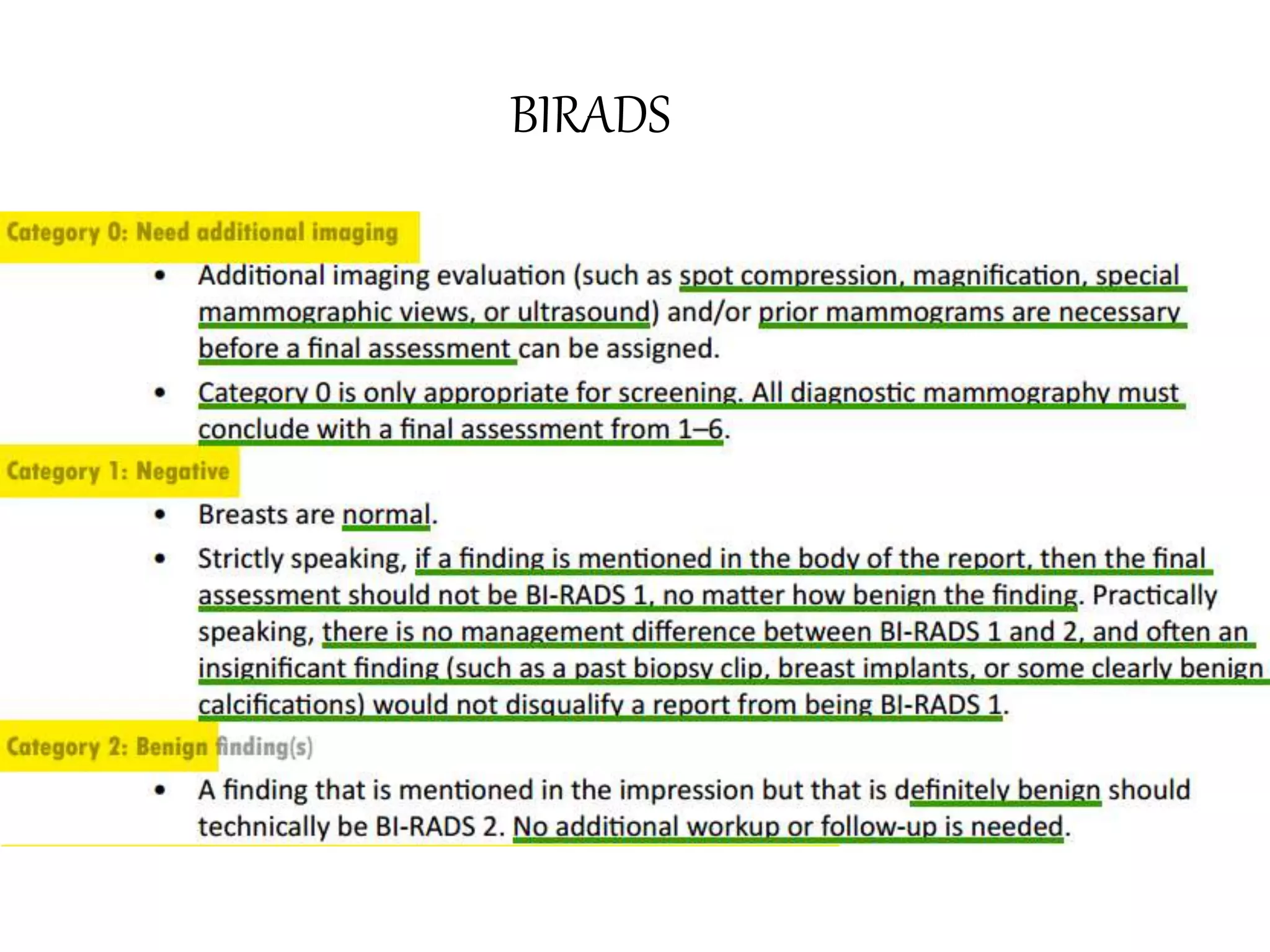 BIRADS, Breast Ultrasound, mamography | PPTX