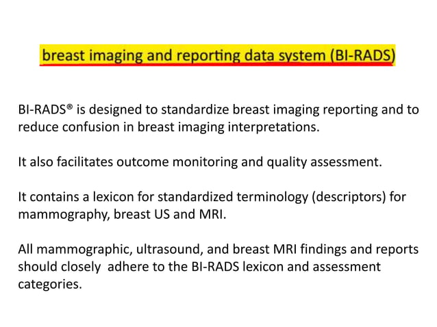 BIRADS, Breast Ultrasound, mamography | PPTX