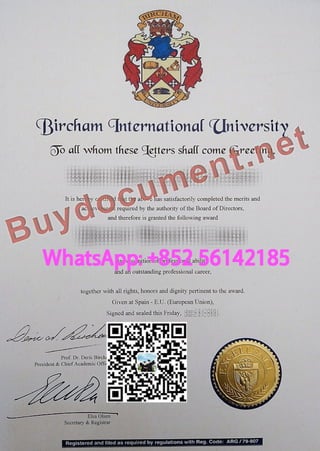 Bircham International University diploma | PDF
