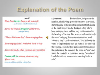 Robert Frost's Birches PPT by vivek tiwari | PPTX