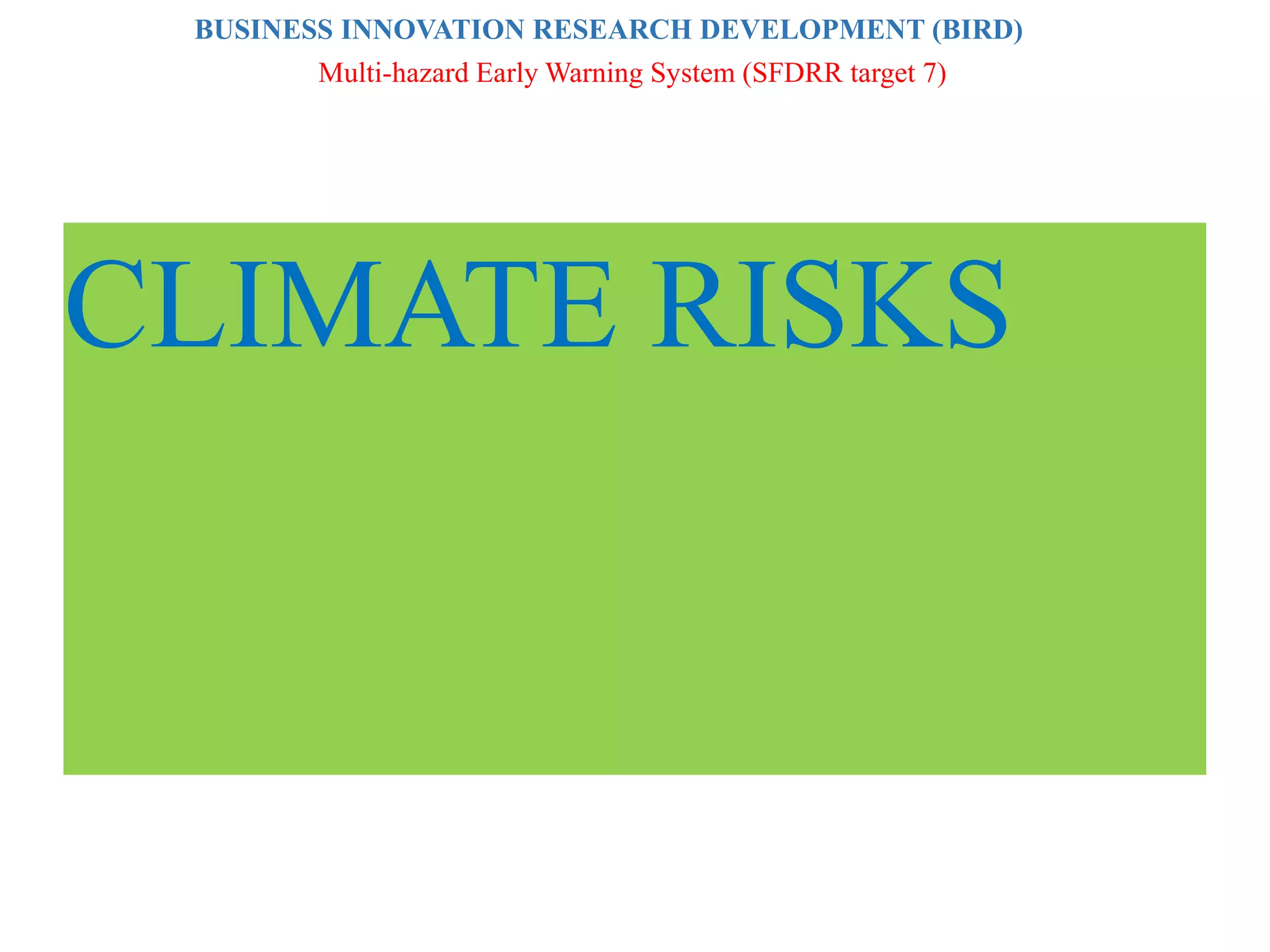 Bird georges radjou sendai framework disaster (sfdrr) | PDF
