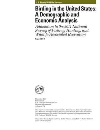 Birding in the United States: A Demographic and Economic Analysis | PDF