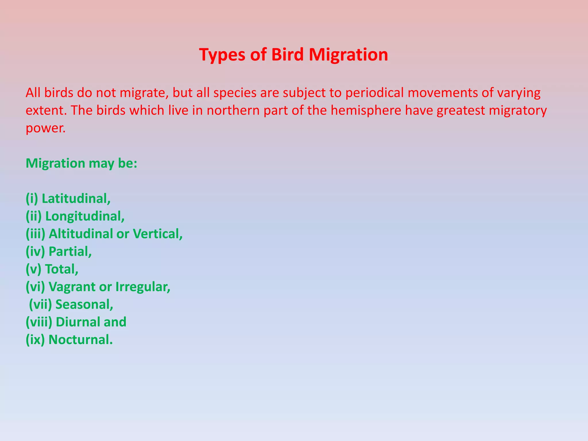 Bird migration, Types of birds, Advantages and disadvantages of birds ...