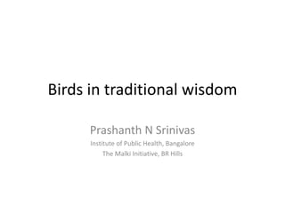 Birds in traditional wisdom | PPT