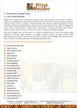 Birds of pench national park | Pench Birds | PDF