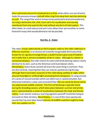 Birdsong: The Call of the Natural World (Script) | DOCX