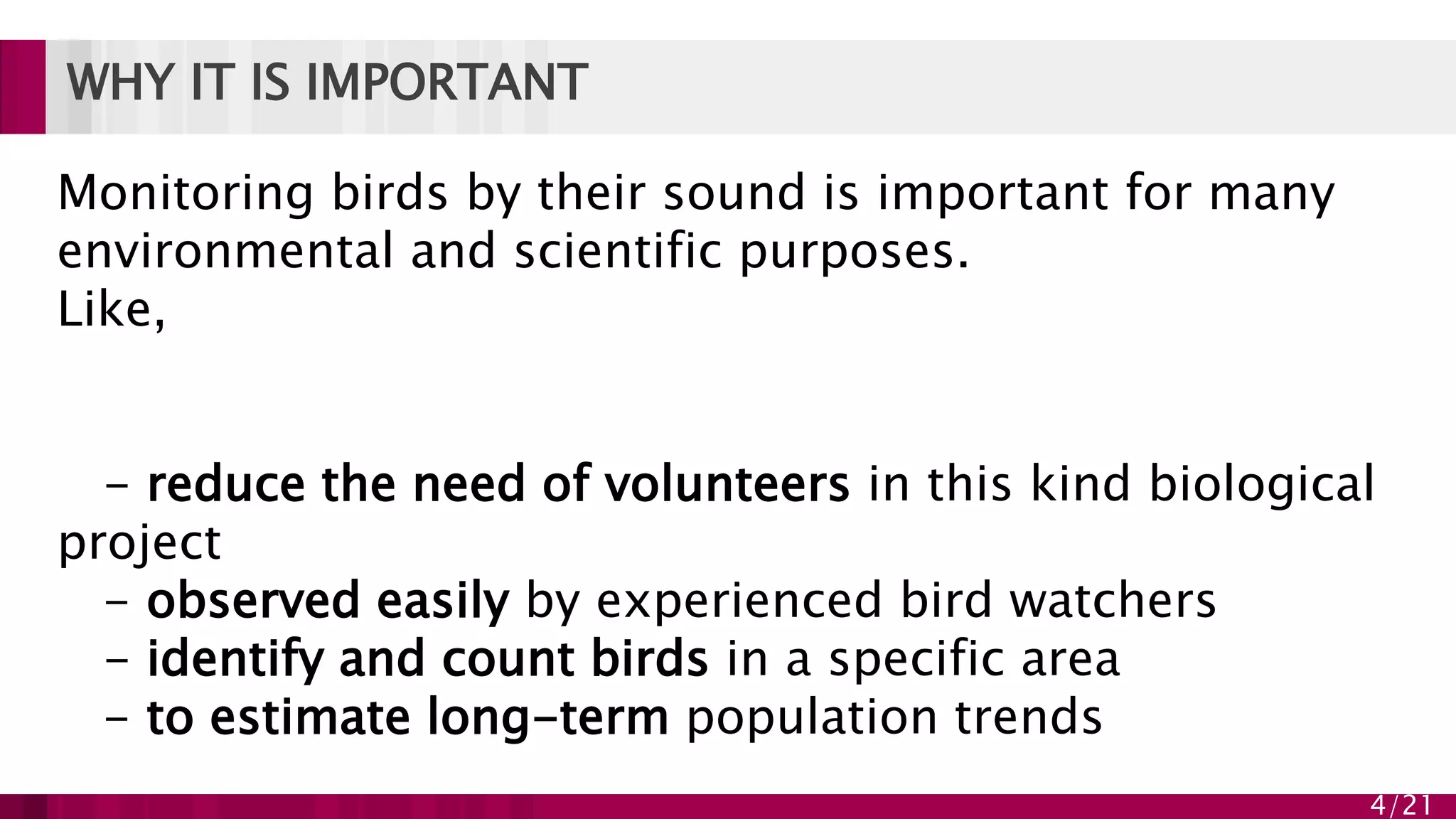 Bird species classification based on their sound | PPTX