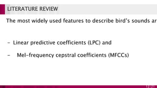 Bird species classification based on their sound | PPTX