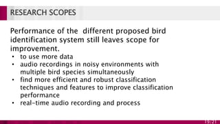 Bird species classification based on their sound | PPTX