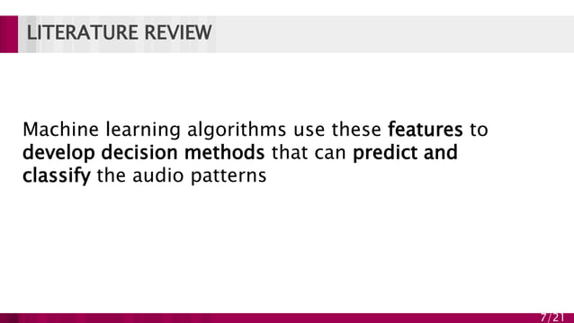 Bird species classification based on their sound | PPTX