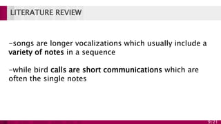 Bird species classification based on their sound | PPTX