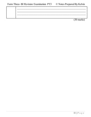 Bi revision examination PT3 By Kelvin | DOCX