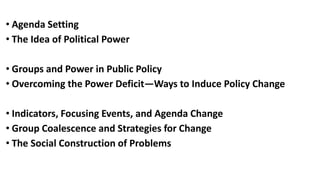 Agenda Setting. Power and Interest Groups | PPT