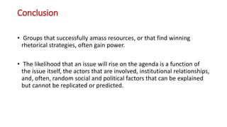 Agenda Setting. Power and Interest Groups | PPT