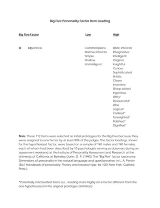 Birkman and the Big Five | PDF