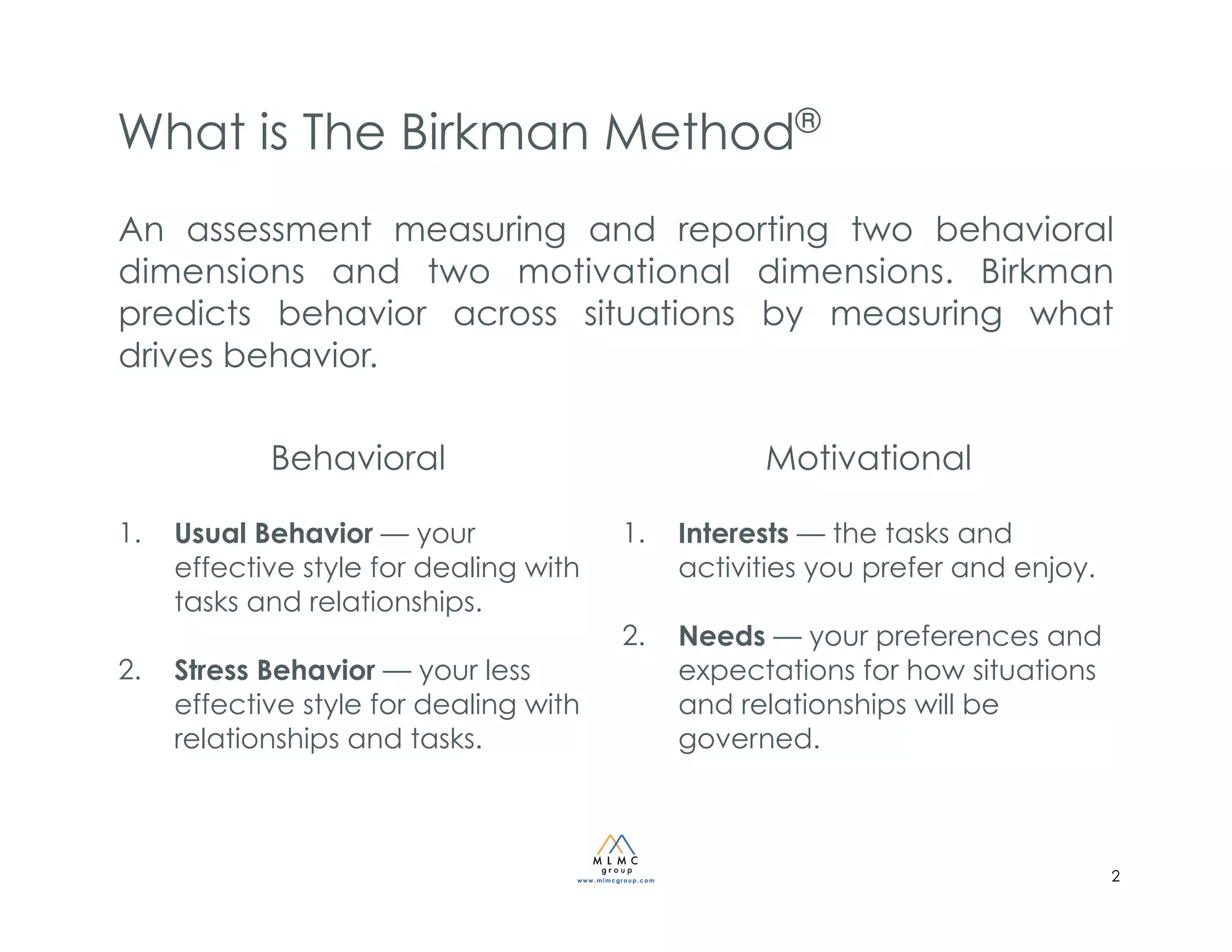 Model of The Birkman Method assessment | PDF