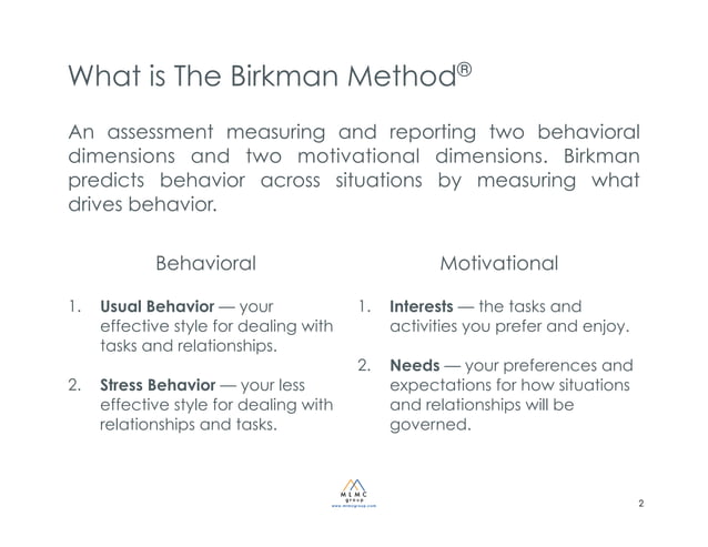 Model of The Birkman Method assessment | PDF | Medical Health