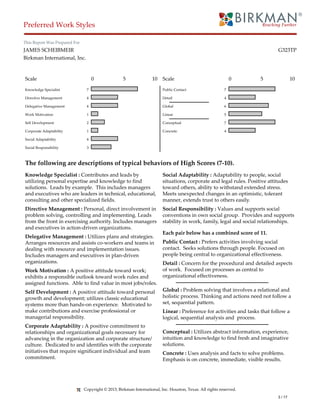 Birkman - Scheibmeir Results | PDF