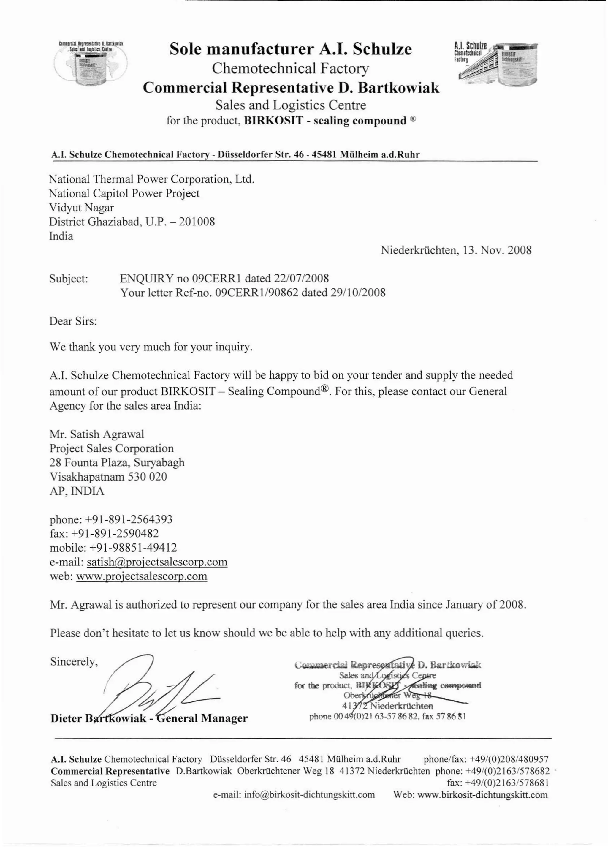 BIRKOSIT - Sealing Compound for NTPC Dadri | PDF