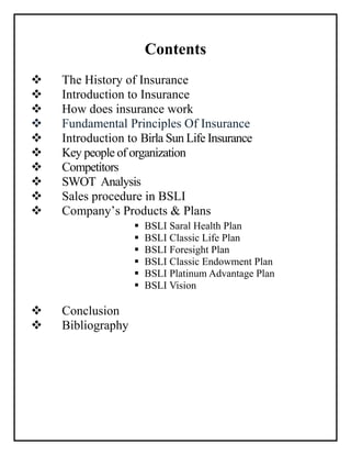 Birla sun life insurance | DOCX