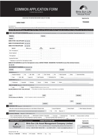 Birla sun life tax plan application form | PDF