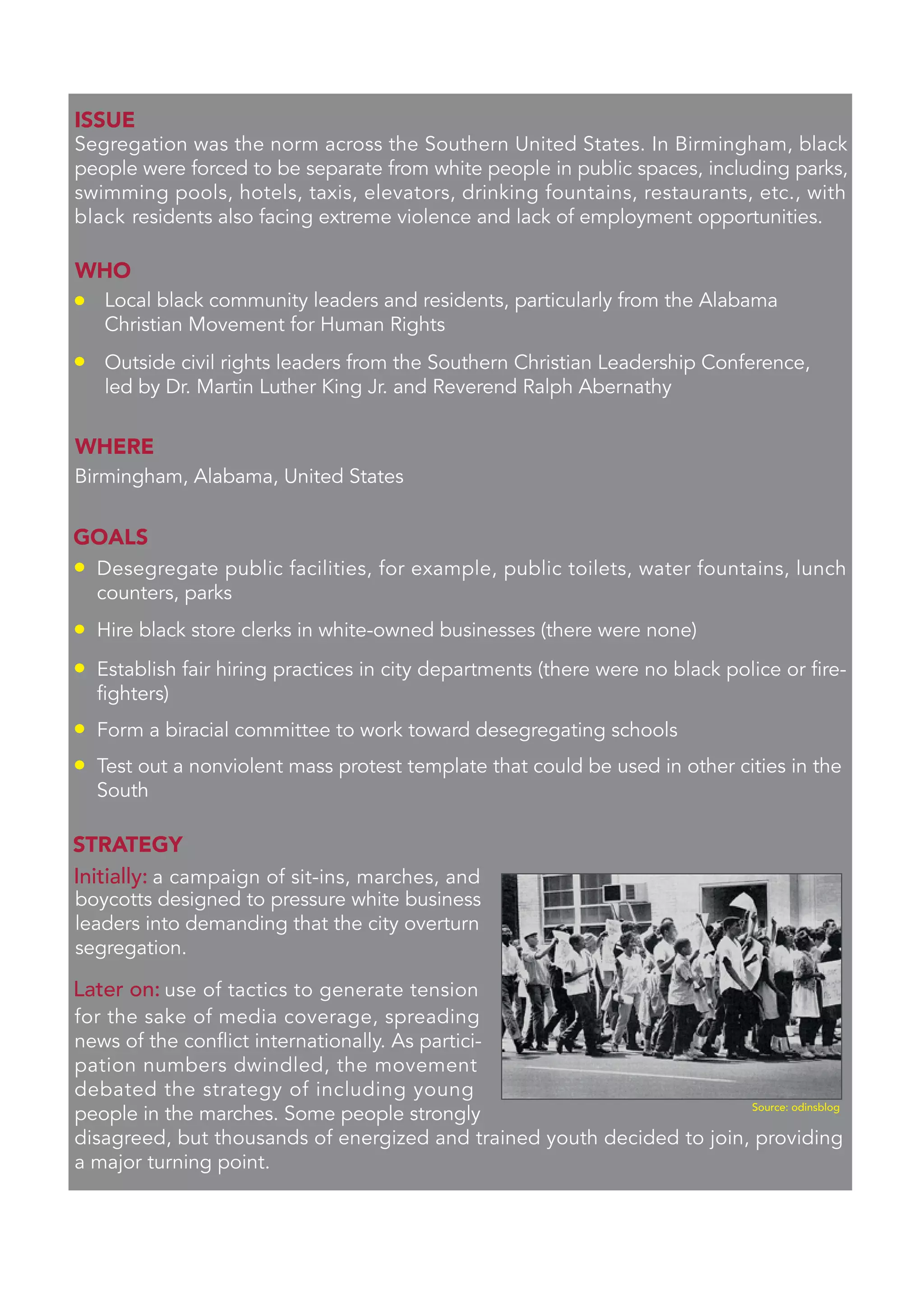 THE BIRMINGHAM CAMPAIGN: A TURNING POINT FOR CIVIL RIGHTS IN THE USA | PDF