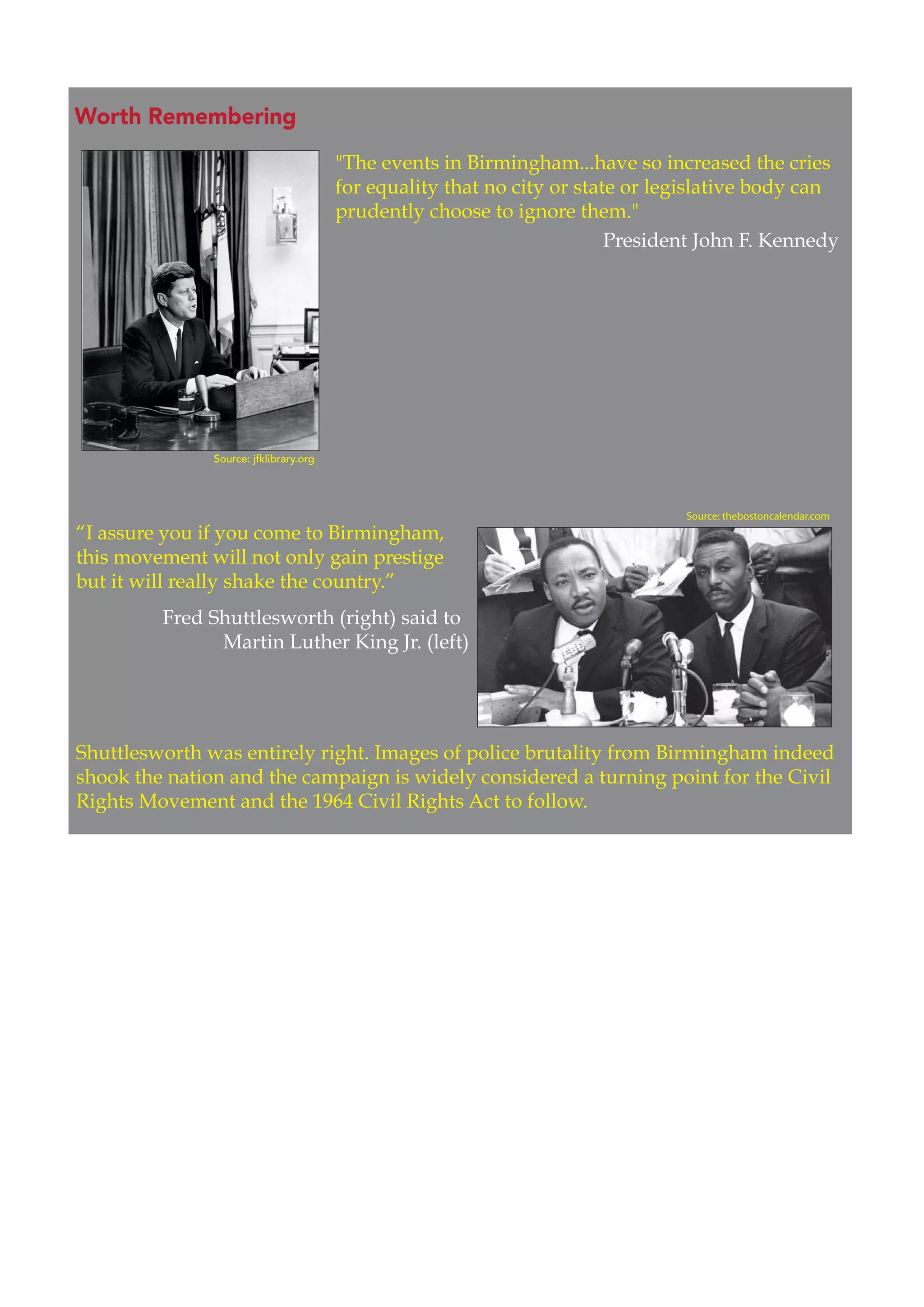 THE BIRMINGHAM CAMPAIGN: A TURNING POINT FOR CIVIL RIGHTS IN THE USA | PDF
