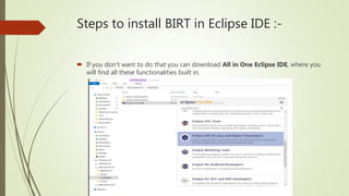 Birt (business intelligence and reporting tools) | PPTX